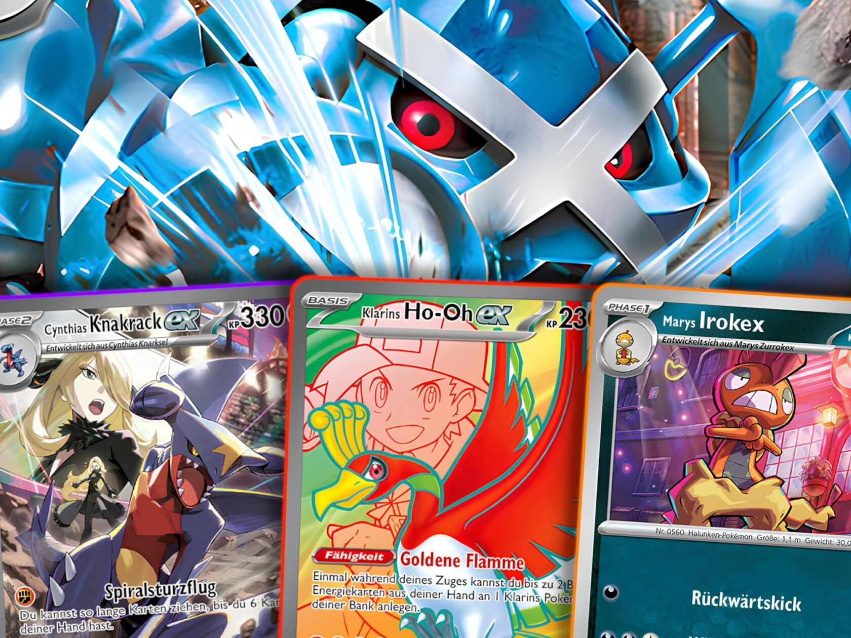 Cynthias Knakrack-ex und weitere Pokémon-Karten aus "Ewige Rivalen ...