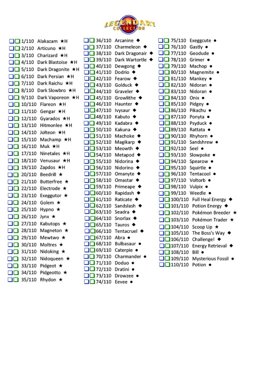 Pokémon "Legendary Collection" Kartenliste und Kartengalerie | PokeZentrum
