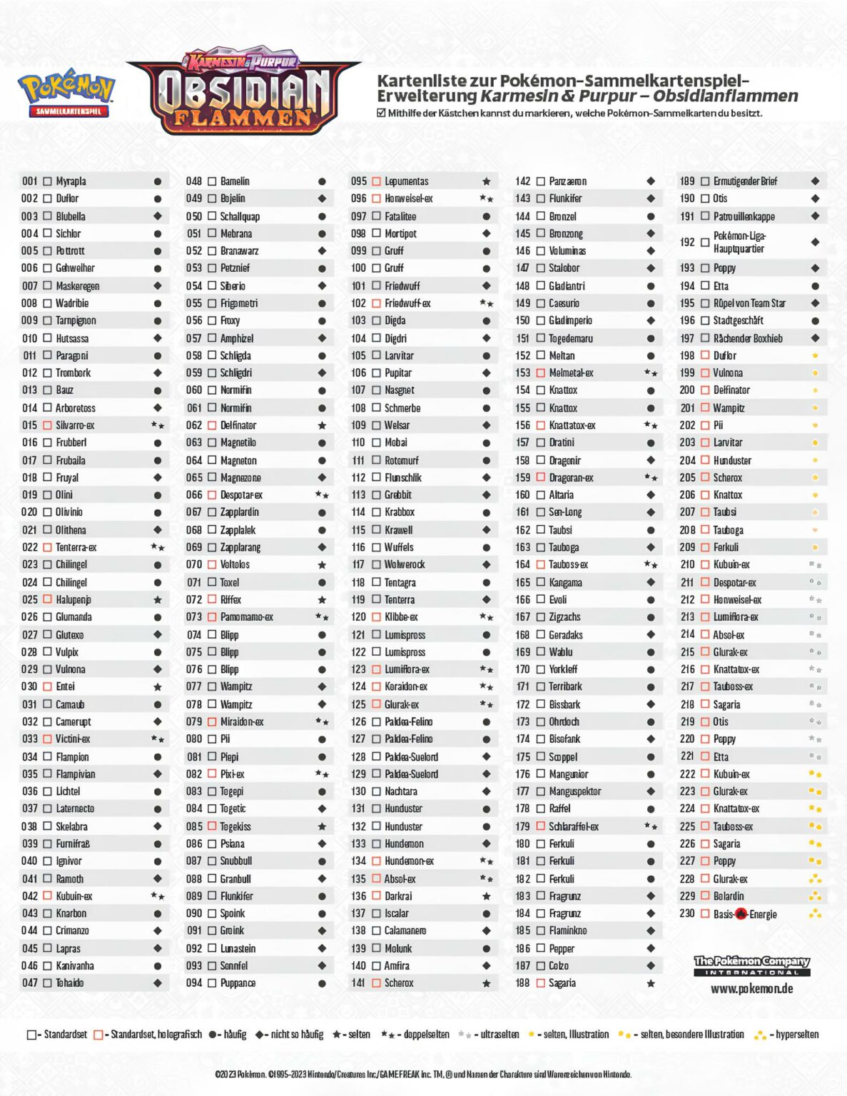 Pokémon Obsidianflammen - Kartenliste und Kartengalerie | PokeZentrum