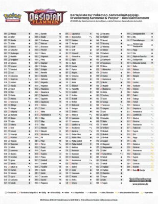 Pokémon Obsidianflammen - Kartenliste und Kartengalerie | PokeZentrum