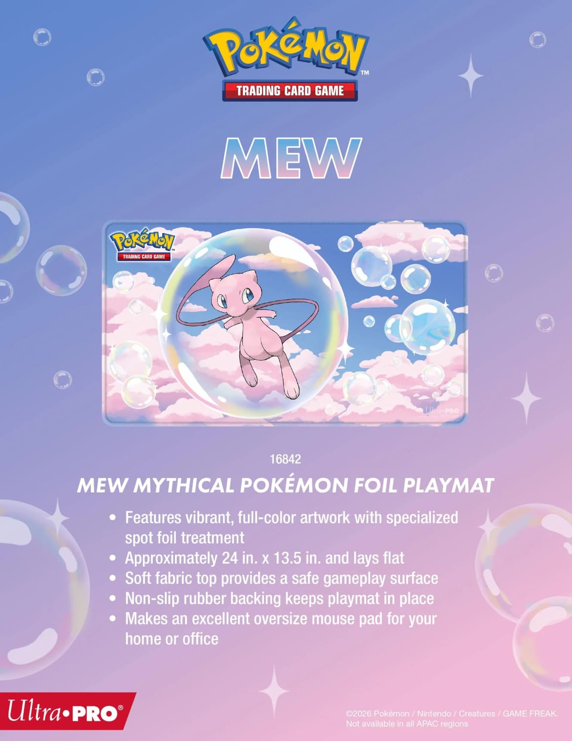 Ultra PRO Pokémon: "Mew Mythical Foil Playmat" angekündigt! | PokeZentrum